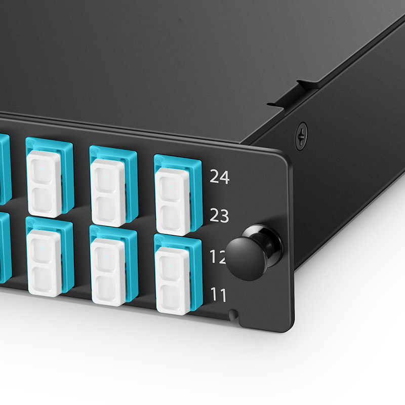 2 MTP To 12 Lc Connector Patch Panel 24 Fibers OM4 Multimode Type A